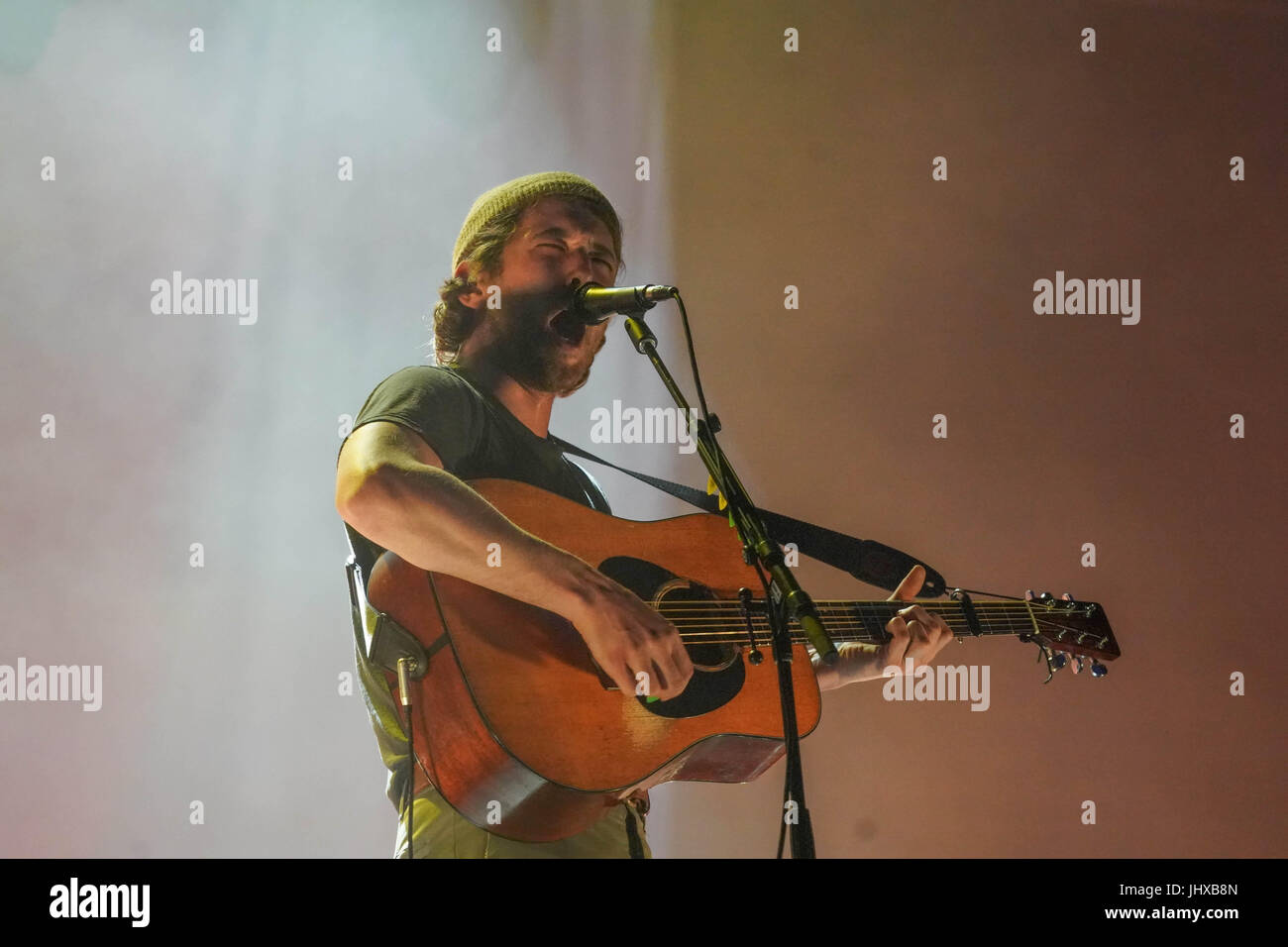 Robin Pecknold of Fleet Foxes performing live on the Obelisk stage in ...