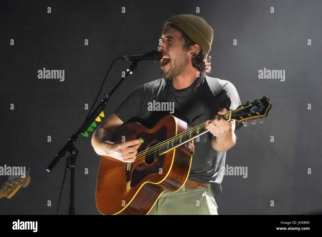 Robin Pecknold of Fleet Foxes performing live on the Obelisk stage in ...