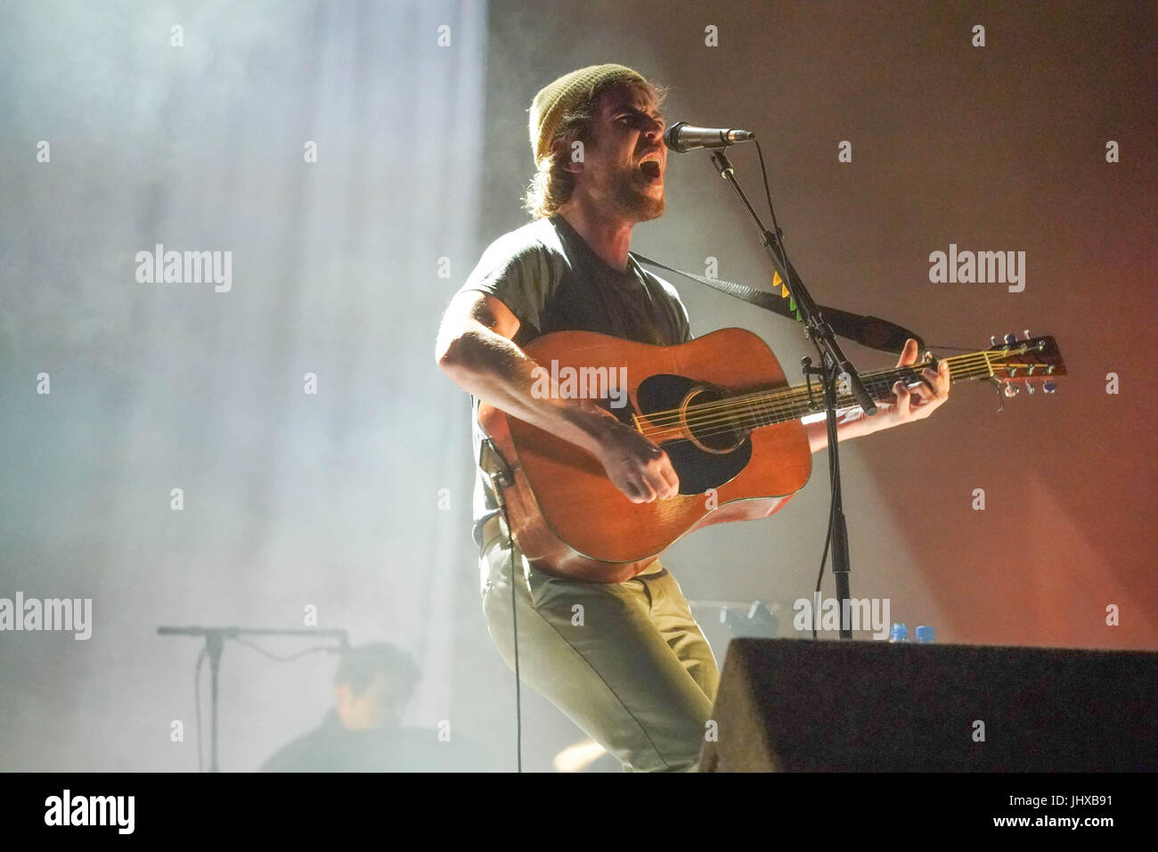 Robin Pecknold of Fleet Foxes performing live on the Obelisk stage in ...