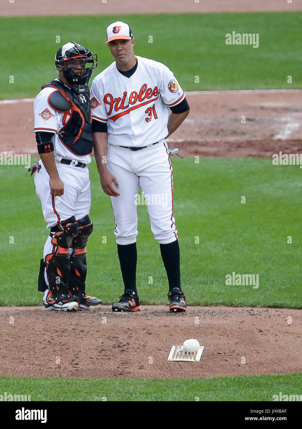 Baltimore, MD, USA. 16th July, 2017. Baltimore Orioles Pitcher #31 ...