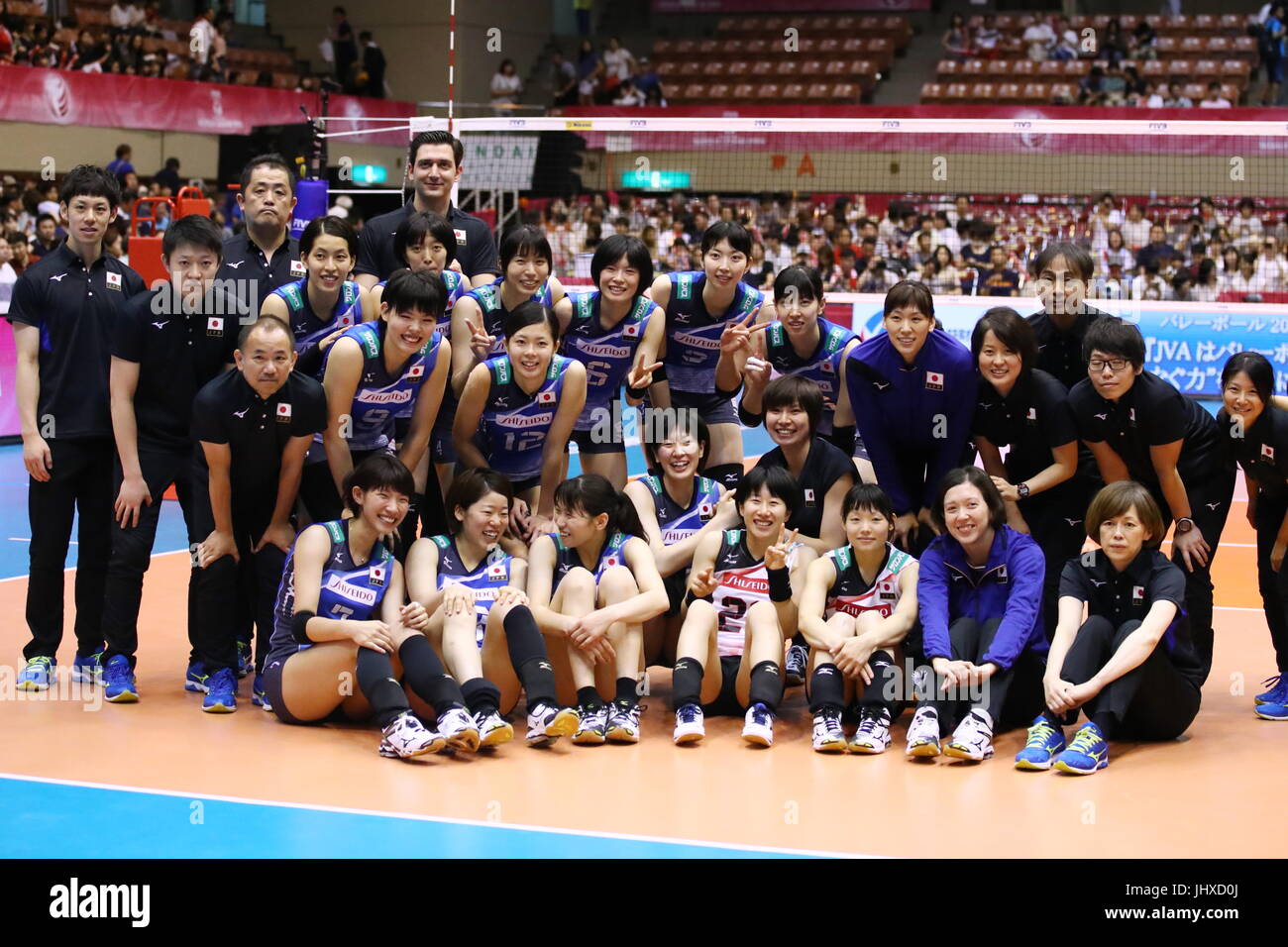 Sendai, Japan. 16th July, 2017. Japan team group (JPN) Volleyball : FIVB Volleyball World Grand ...