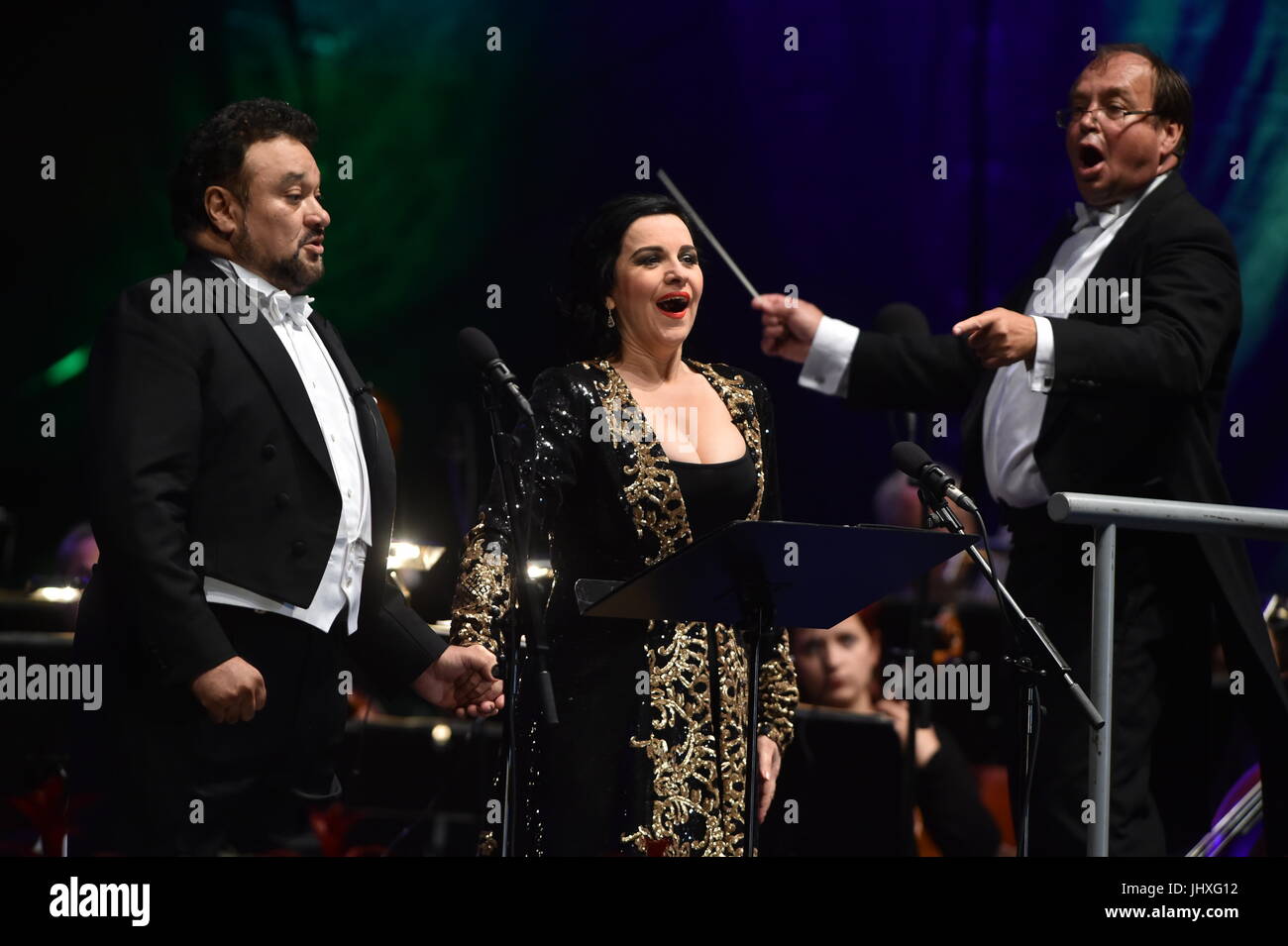 Cesky Krumlov, Czech Republic. 14th July, 2017. Romanian opera singer ...