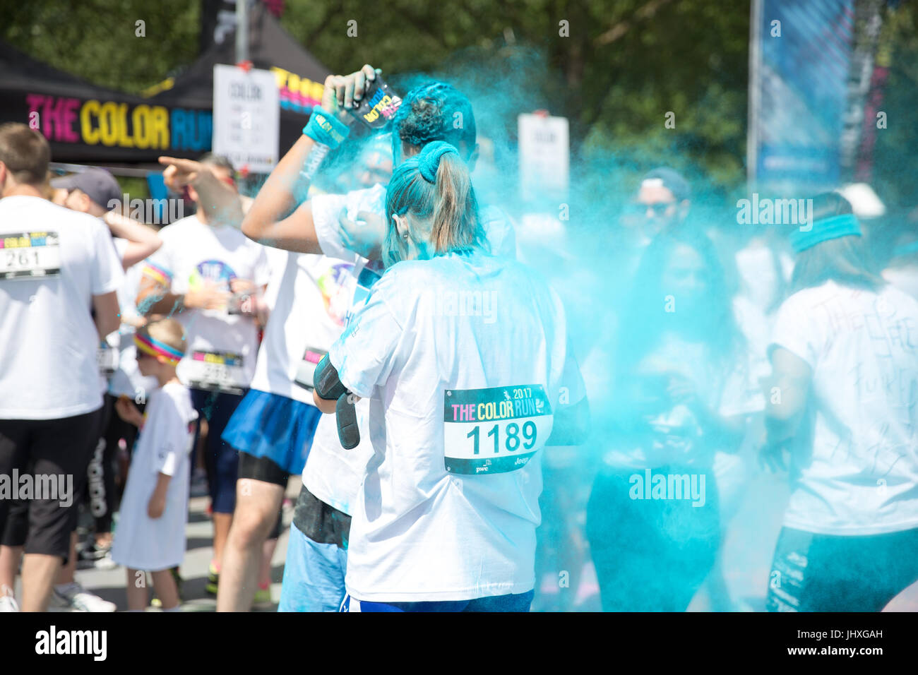Scenes from the Color Run in Luxembourg in 2017 Stock Photo - Alamy