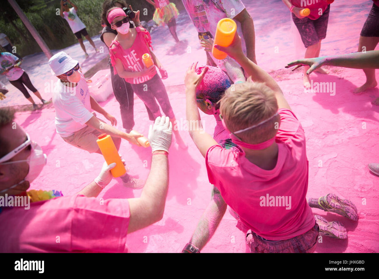 Scenes from the Color Run in Luxembourg in 2017 Stock Photo - Alamy