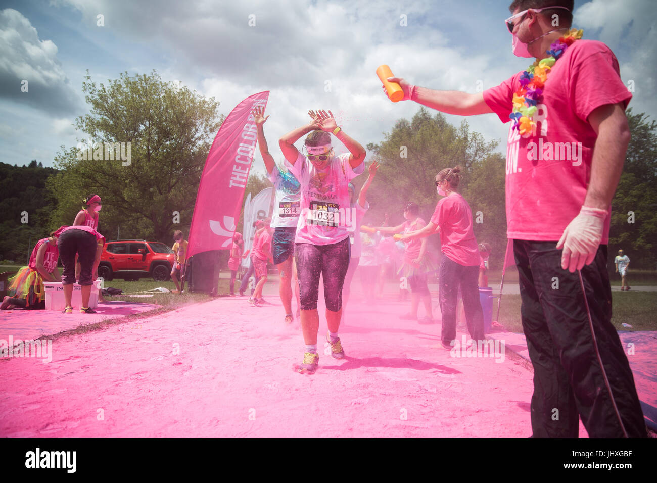 Scenes from the Color Run in Luxembourg in 2017 Stock Photo - Alamy
