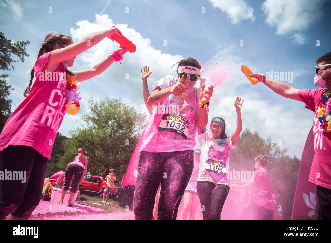 Scenes from the Color Run in Luxembourg in 2017 Stock Photo - Alamy