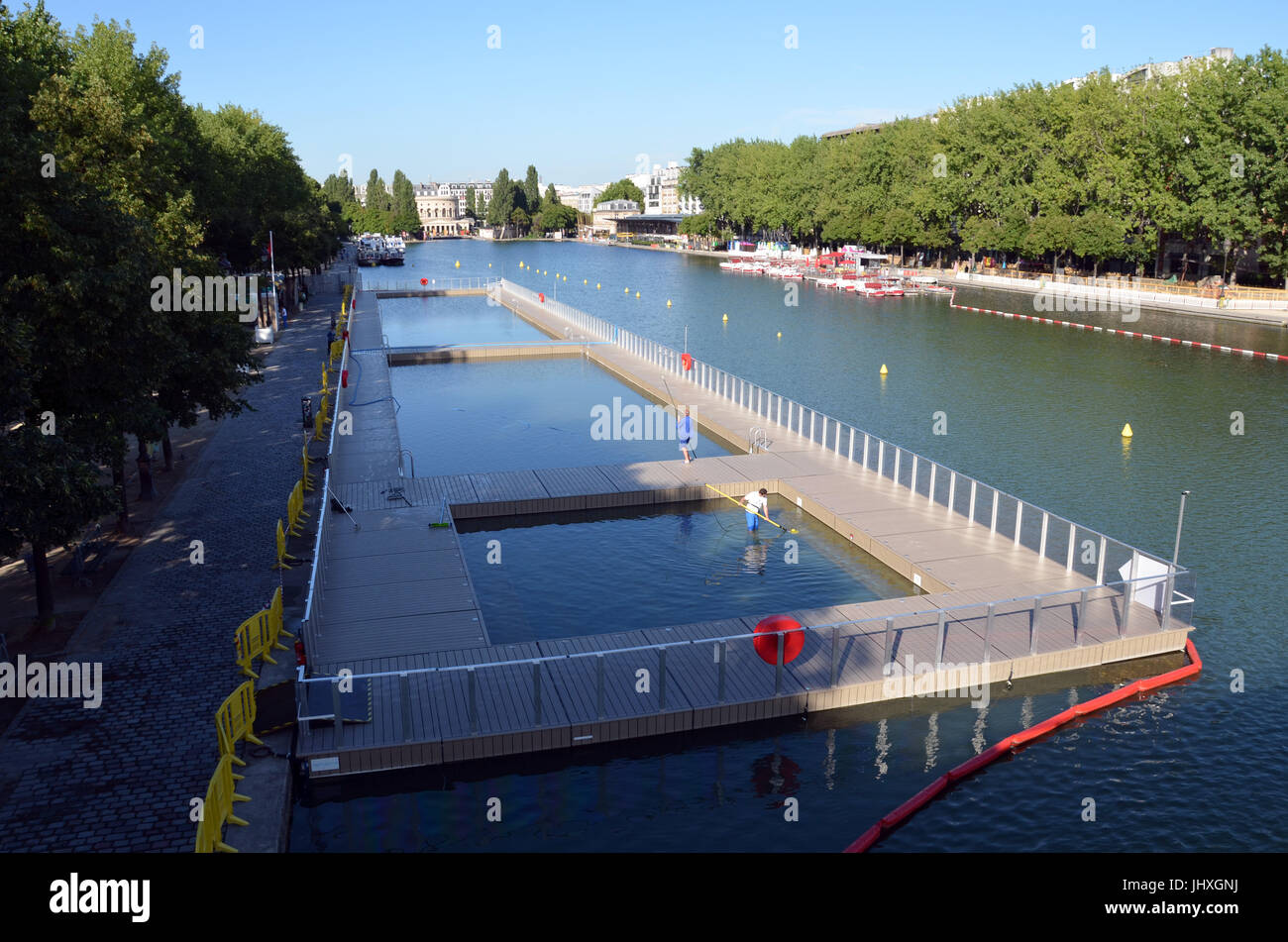 Paris, France. 17th July, 2017. Three provisional swimming pools at the ...