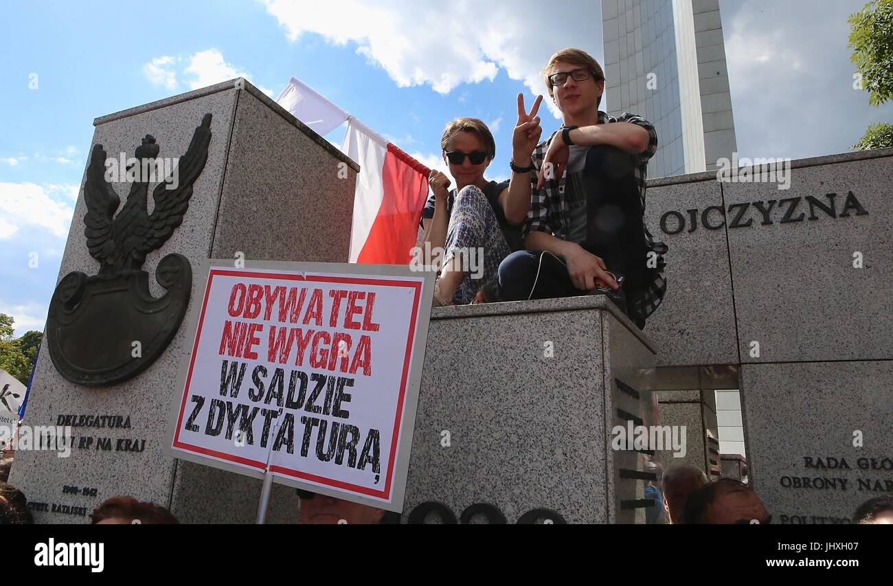 Warsaw, Poland. 16th July, 2017. Thousands rallied in Poland's largest ...