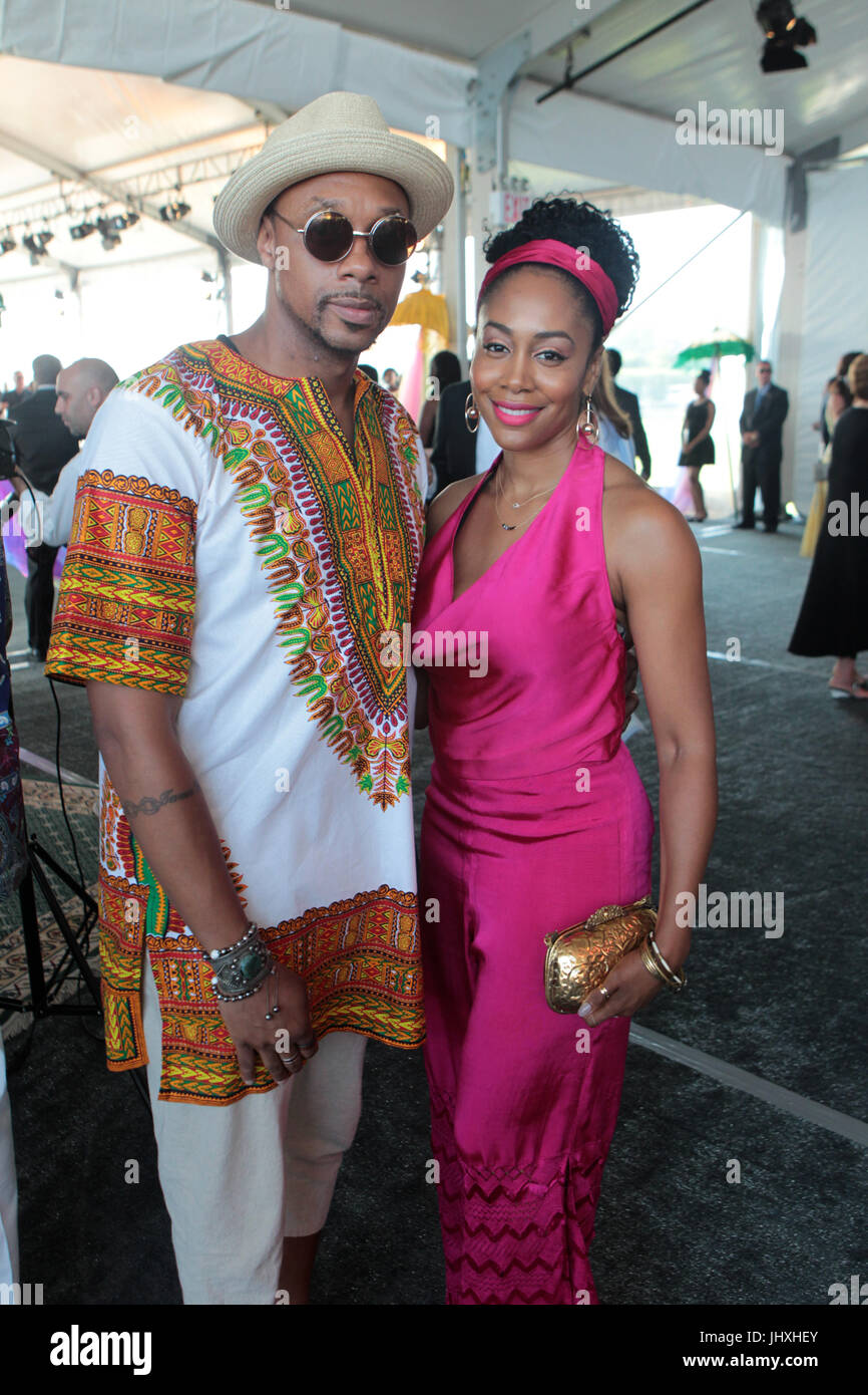Bridgehampton, New York, NY-July 15: (L-R) Actors Dorian Missick and ...