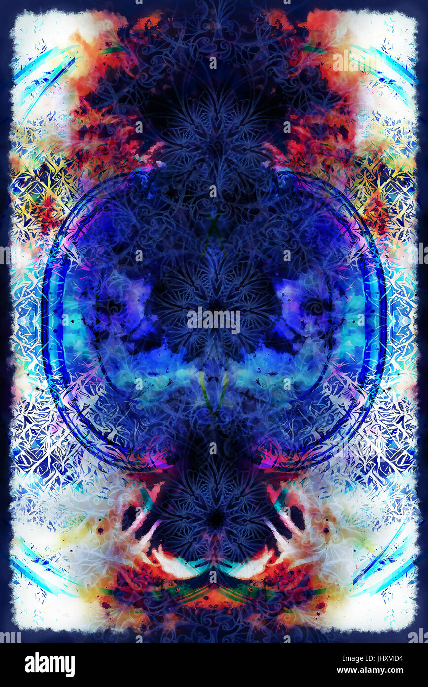 Ornamental mandala. Original hand draw and computer collage Stock Photo ...