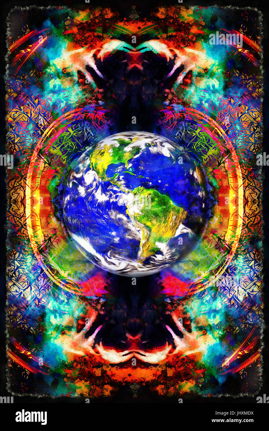 Earth in abstract background. Beautiful color background Stock Photo ...