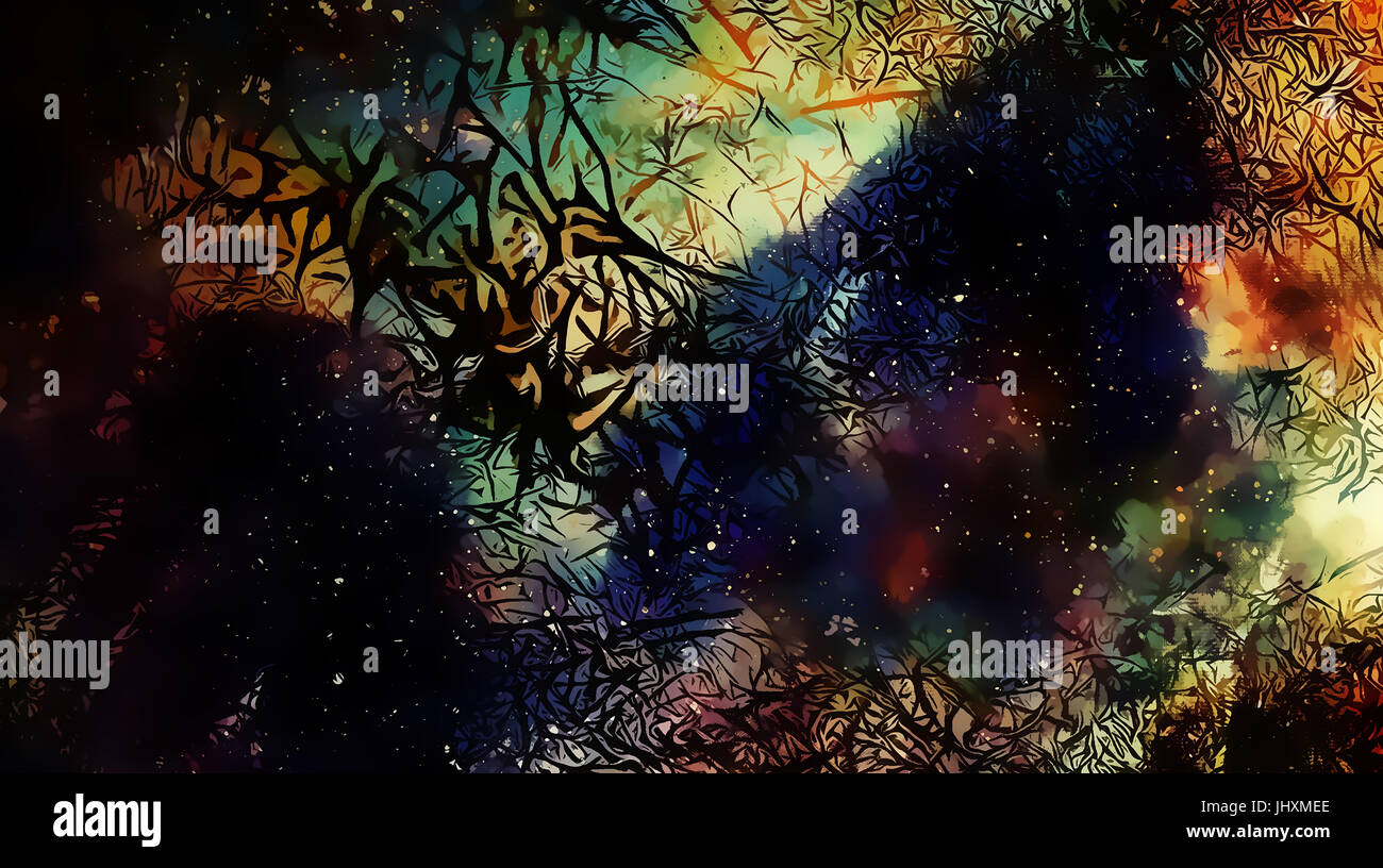 Cosmic space and stars, color cosmic abstract background and Black ...