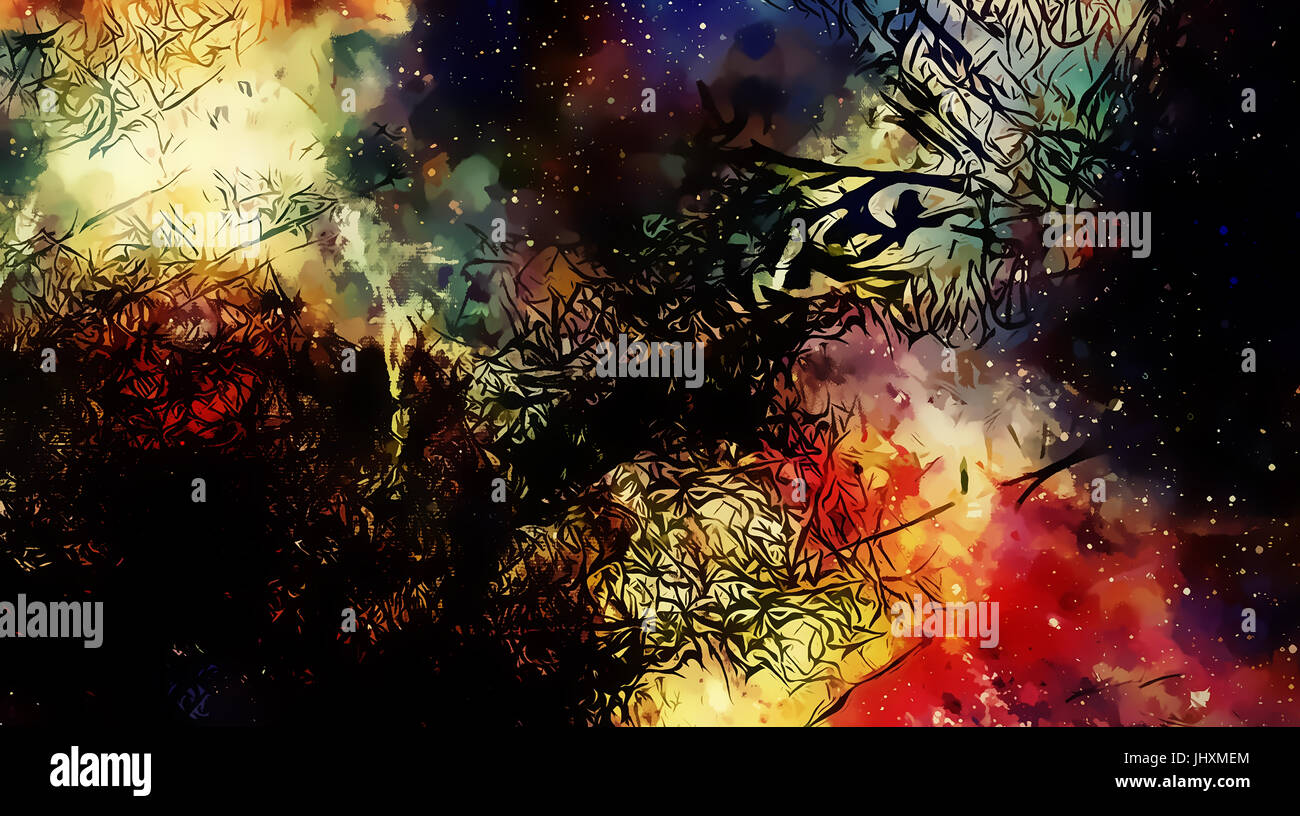 Cosmic space and stars, color cosmic abstract background and Black ...