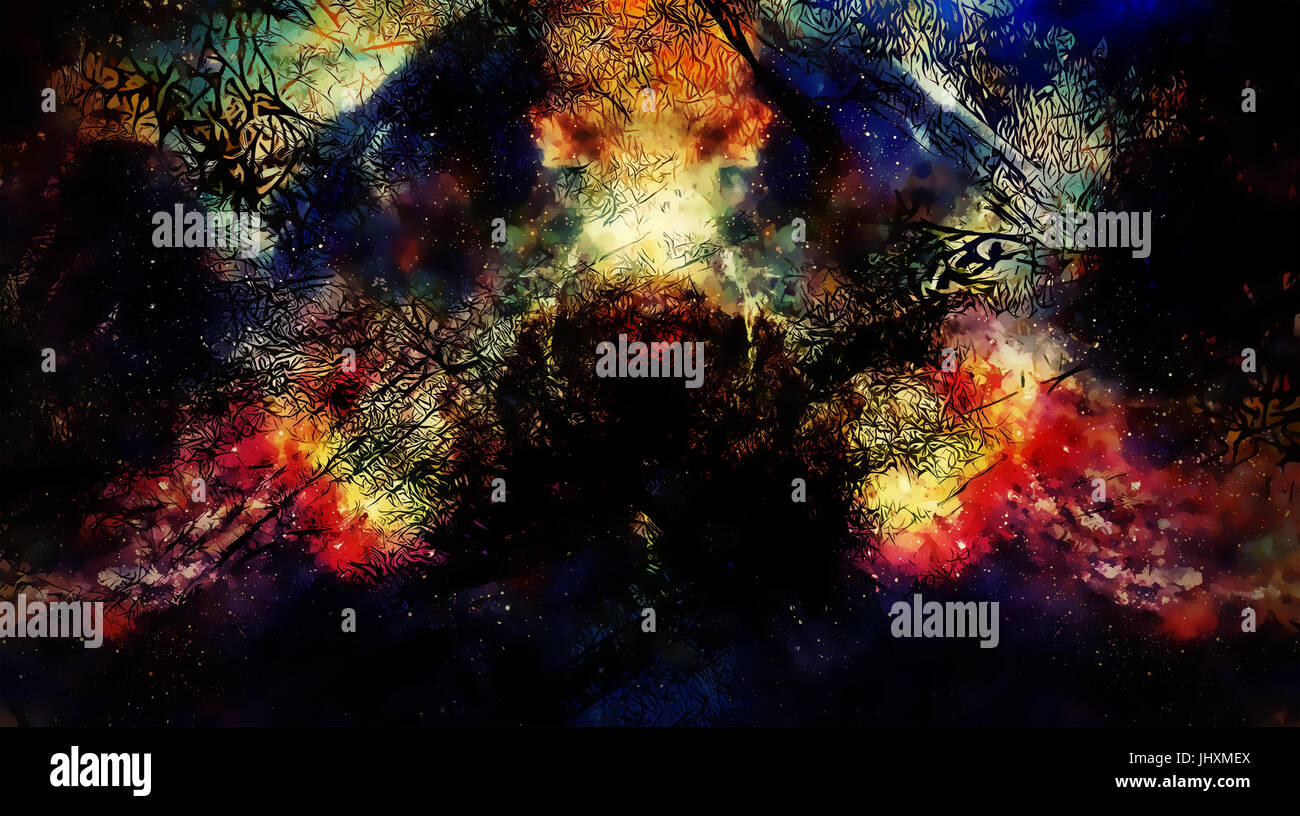 Cosmic space and stars, color cosmic abstract background and Black ...