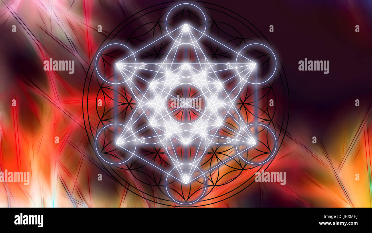 Red color sacred geometry hi-res stock photography and images - Alamy