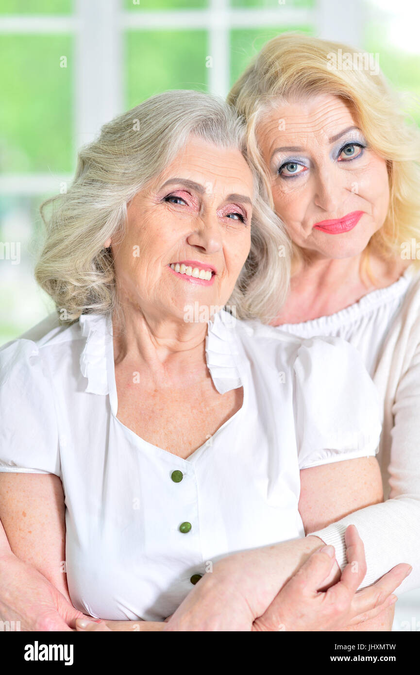 Loving senior mother hugging hi-res stock photography and images - Alamy