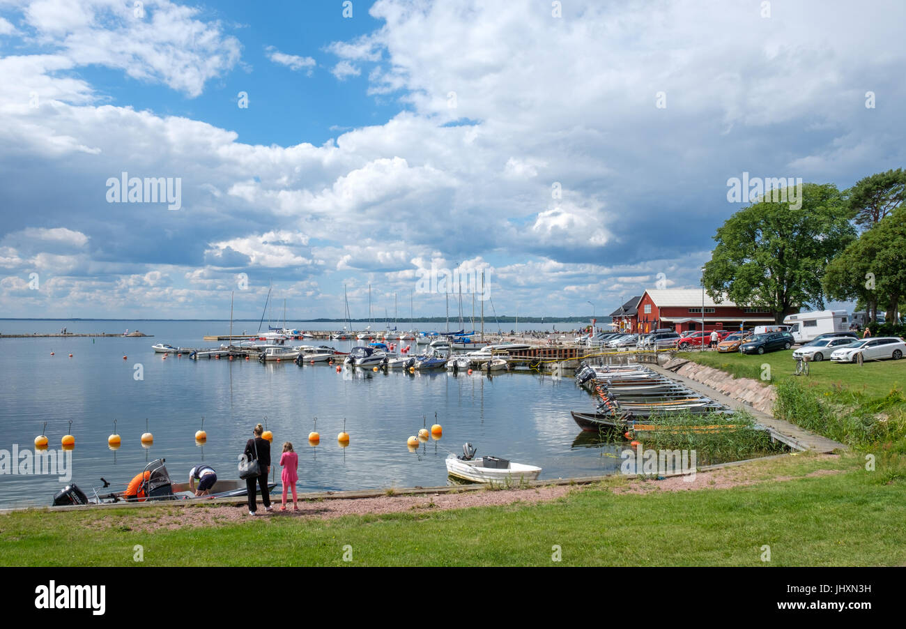 Stora ror harbor at Swedish Baltic sea island Oland. Oland is a popular ...