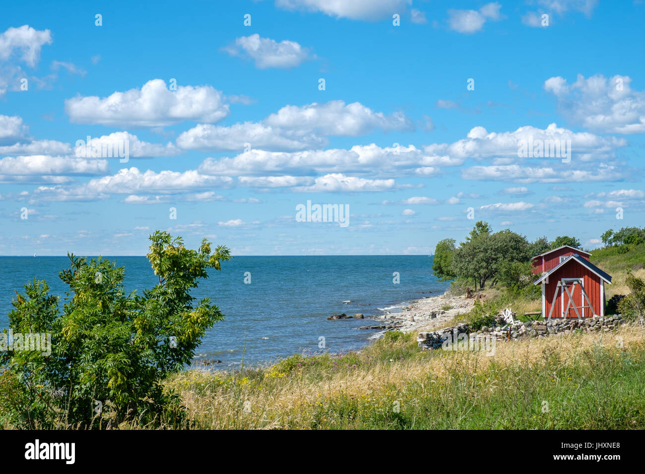 Djupvik on the west coast of Swedish Baltic sea island Oland. Oland is ...