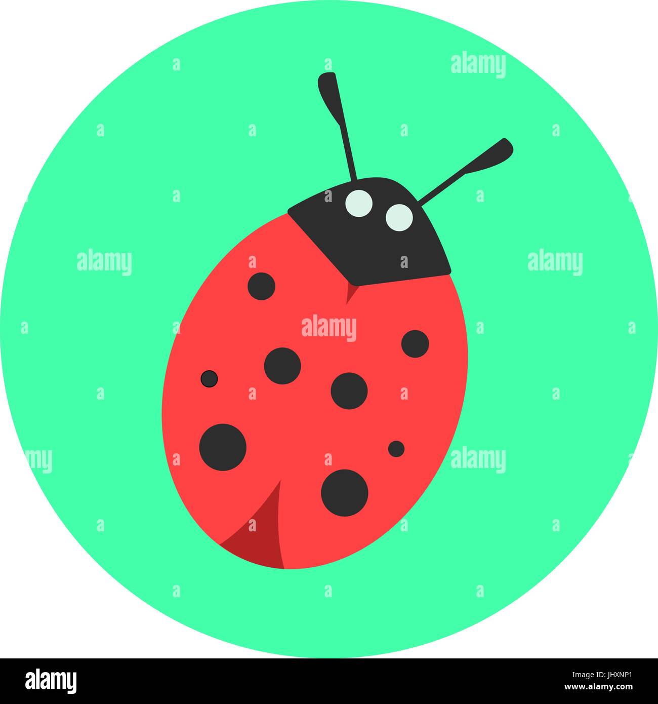 ladybug on a green background Stock Vector Image & Art - Alamy