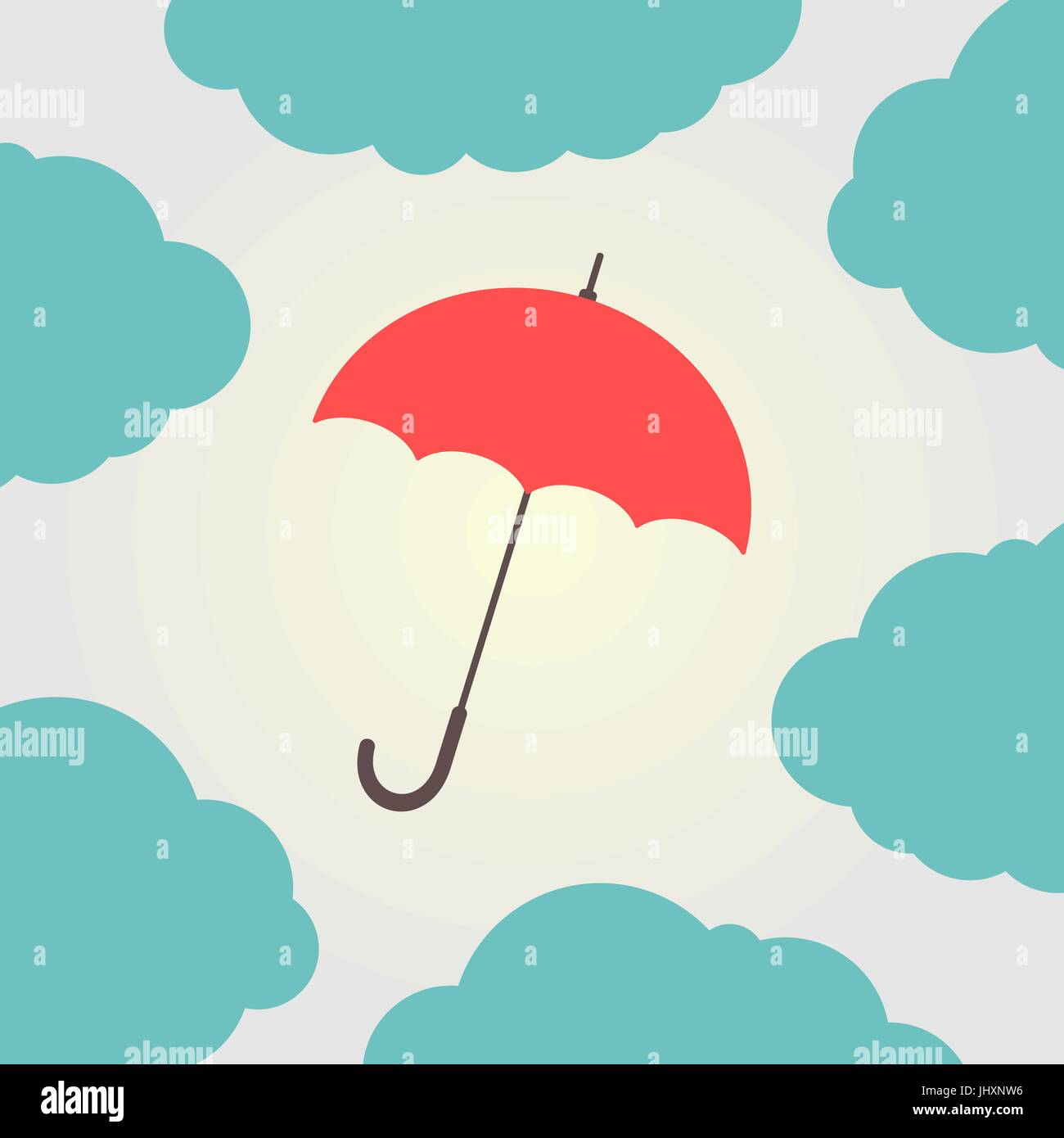 red umbrella surrounded by clouds Stock Vector Image & Art - Alamy