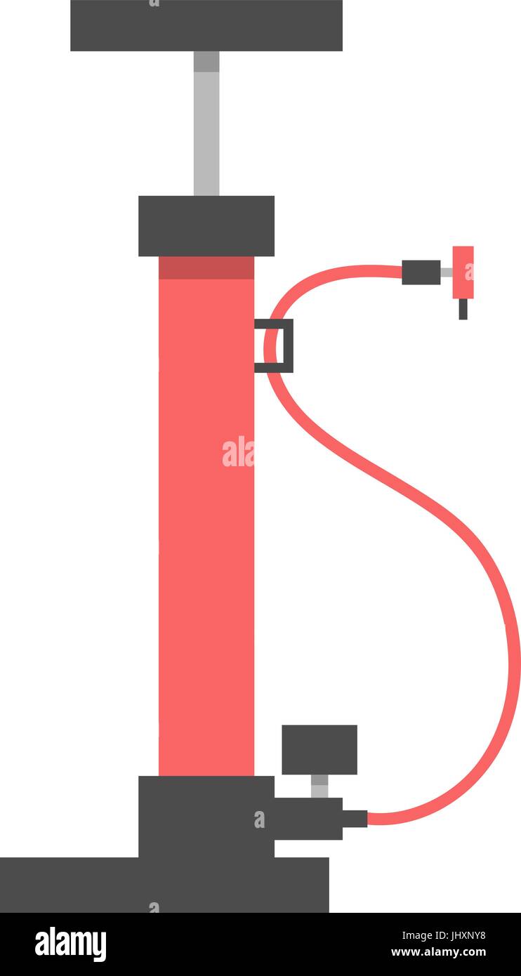 red bicycle pump on white background Stock Vector Image & Art - Alamy