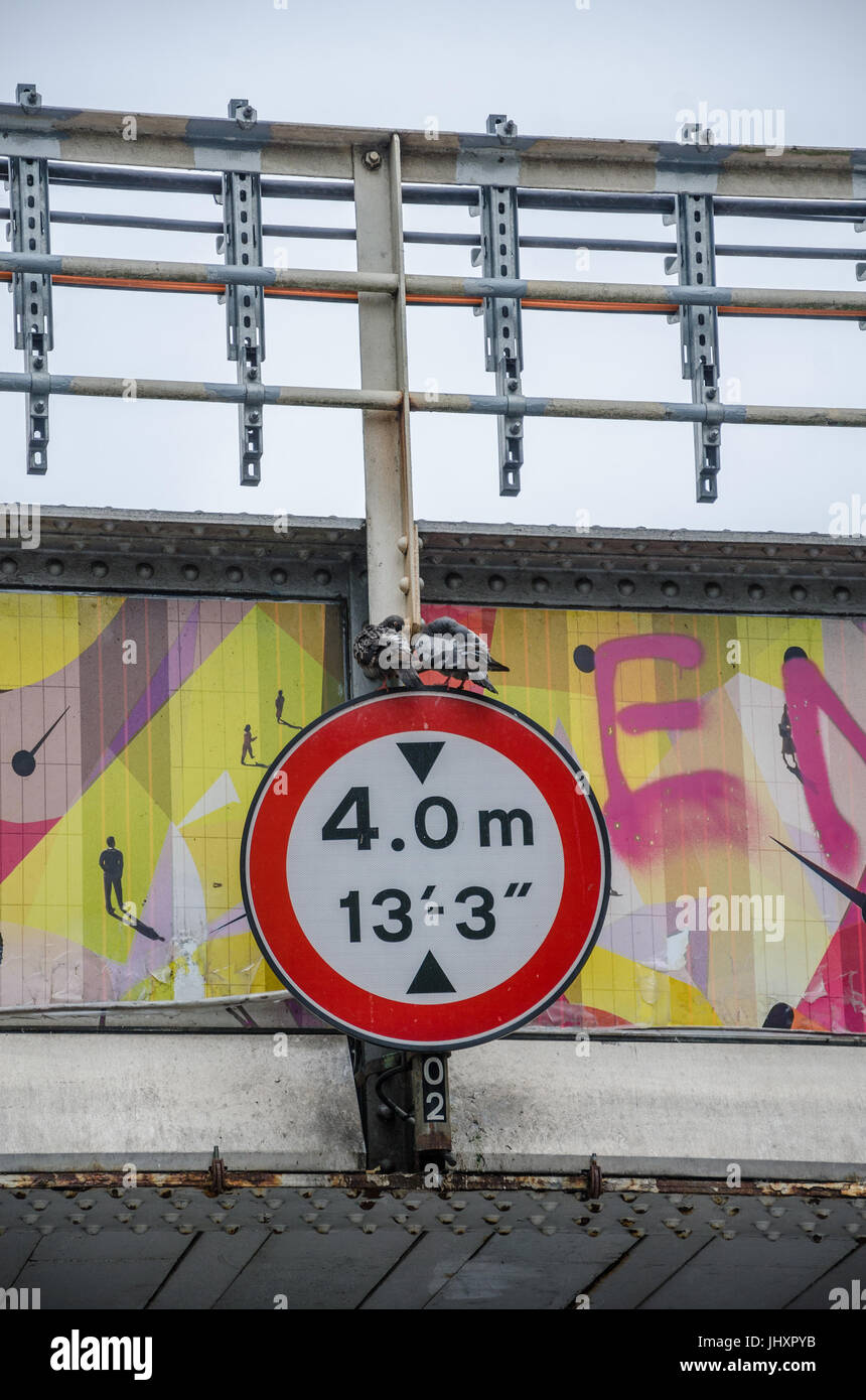 Height restrictions on a bridge over Portobello Road in Notting Hill ...