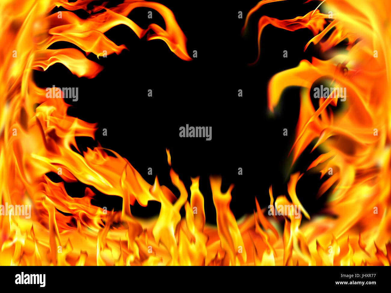 Close up fire flames isolated on black background Stock Photo - Alamy