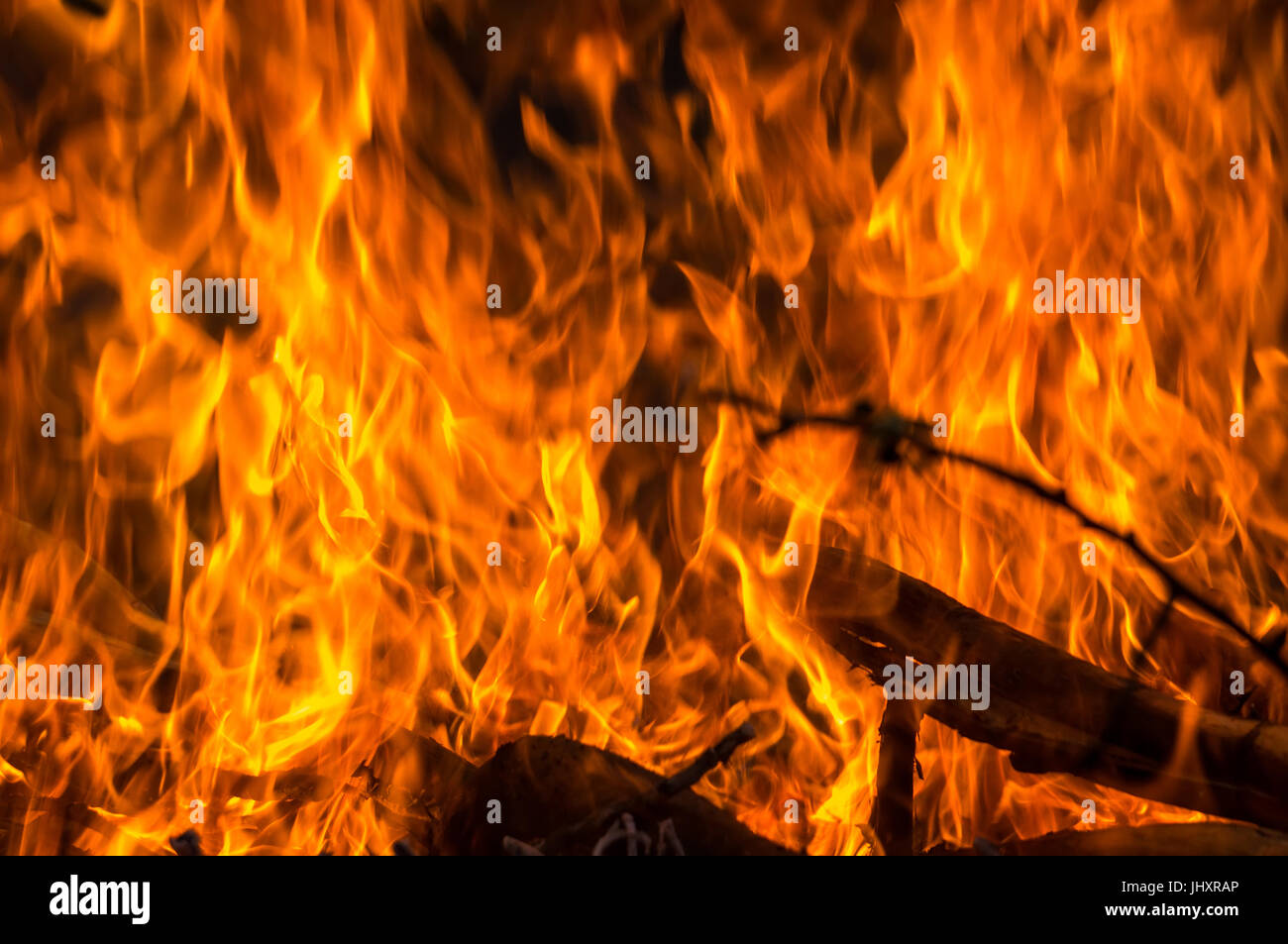 Firestorm texture. Bokeh lights on black background, shot of flying ...