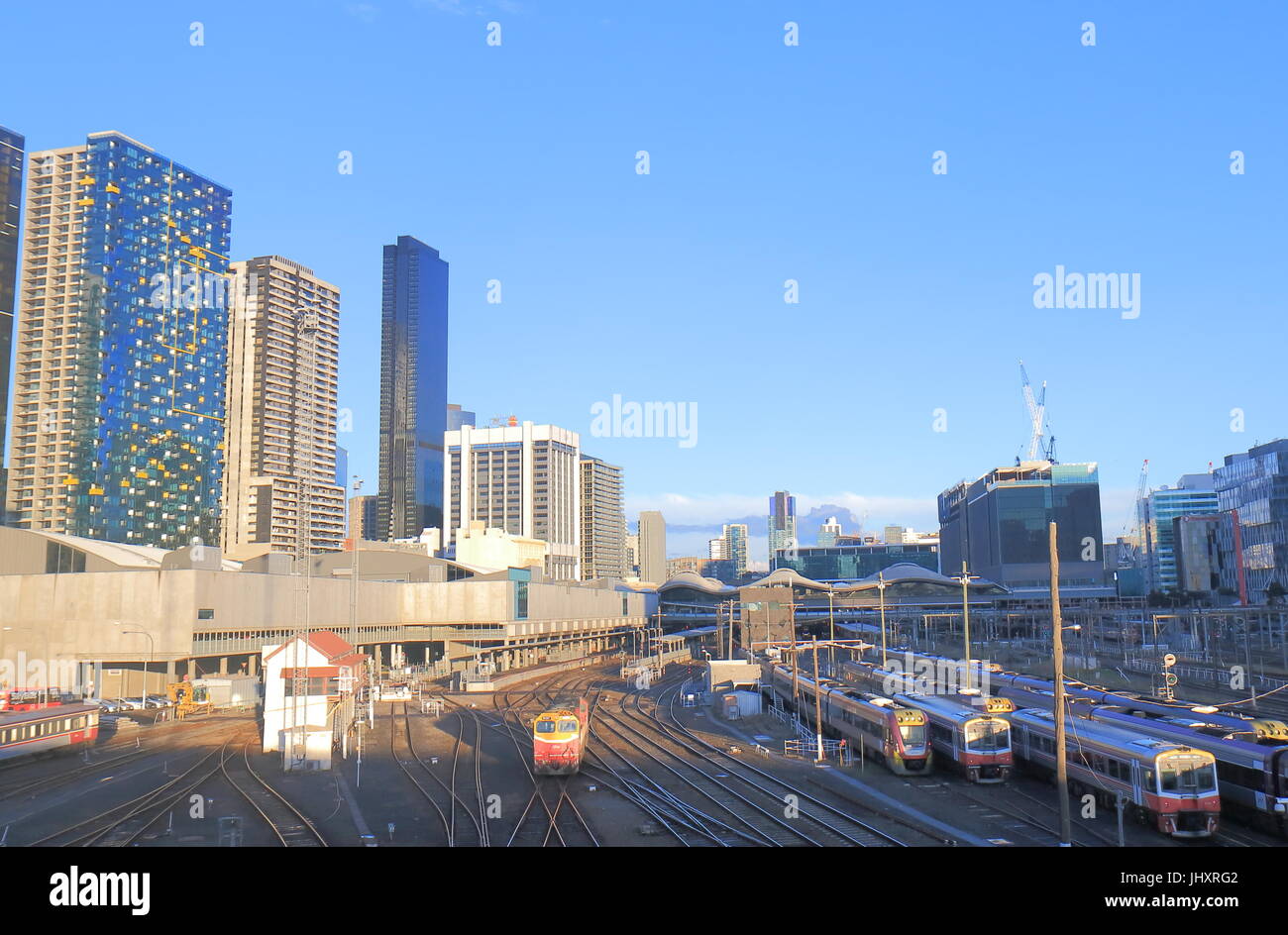 Southern Cross train station cityscape in Melbourne Australia Stock ...