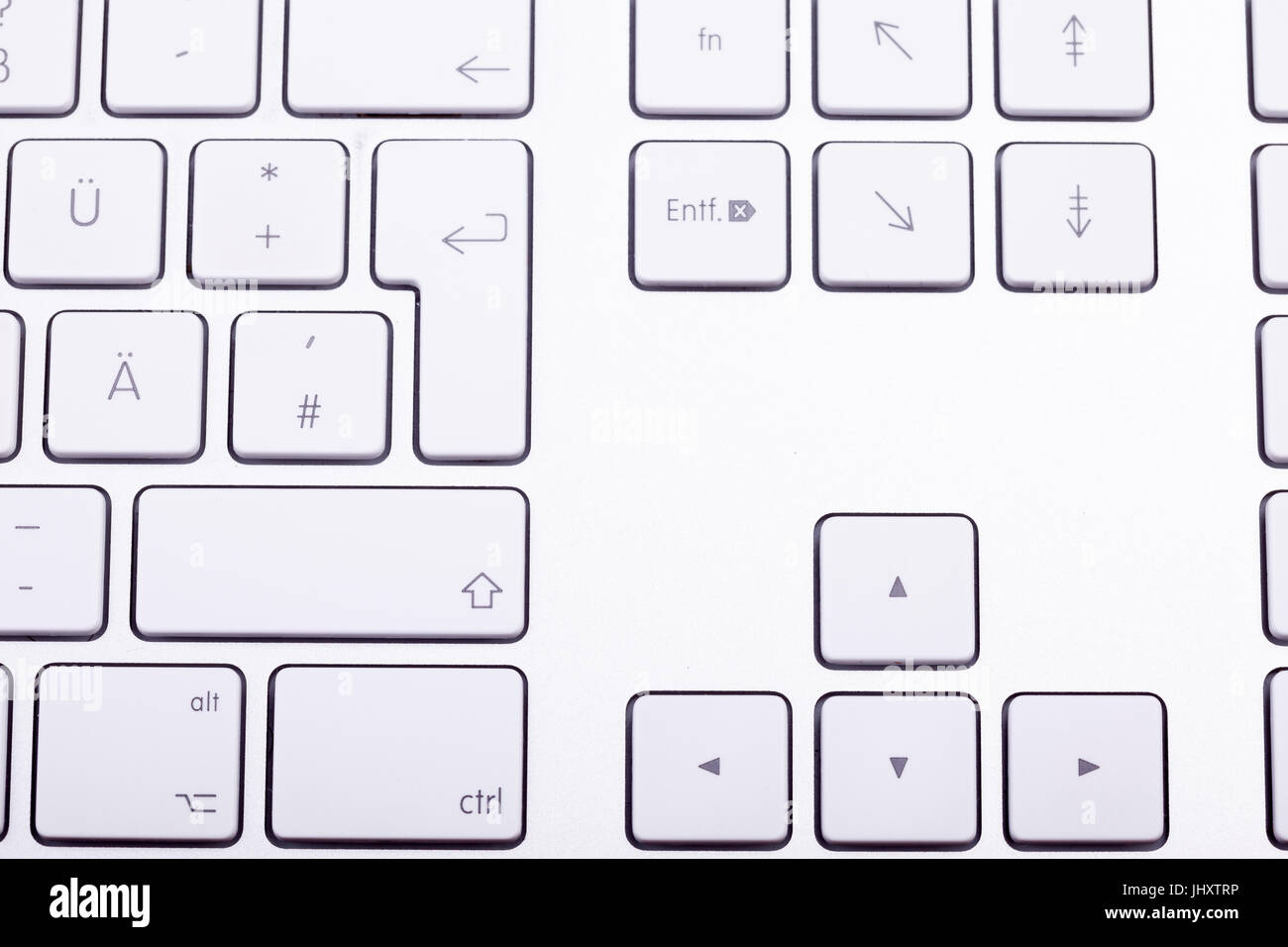 White aluminum keyboard in close up Stock Photo - Alamy