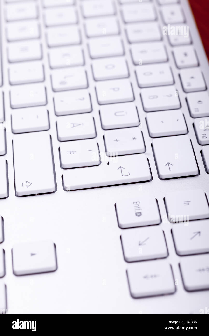 White aluminum keyboard in close up Stock Photo - Alamy