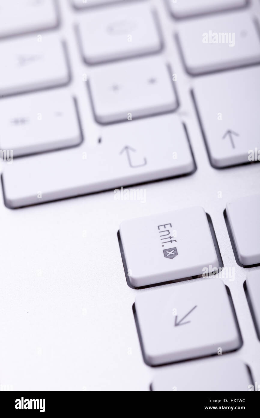 White aluminum keyboard in close up Stock Photo - Alamy