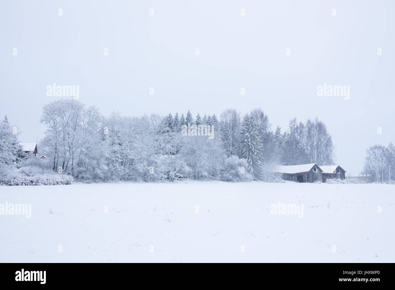 Snowy landscape countryside Stock Photo - Alamy