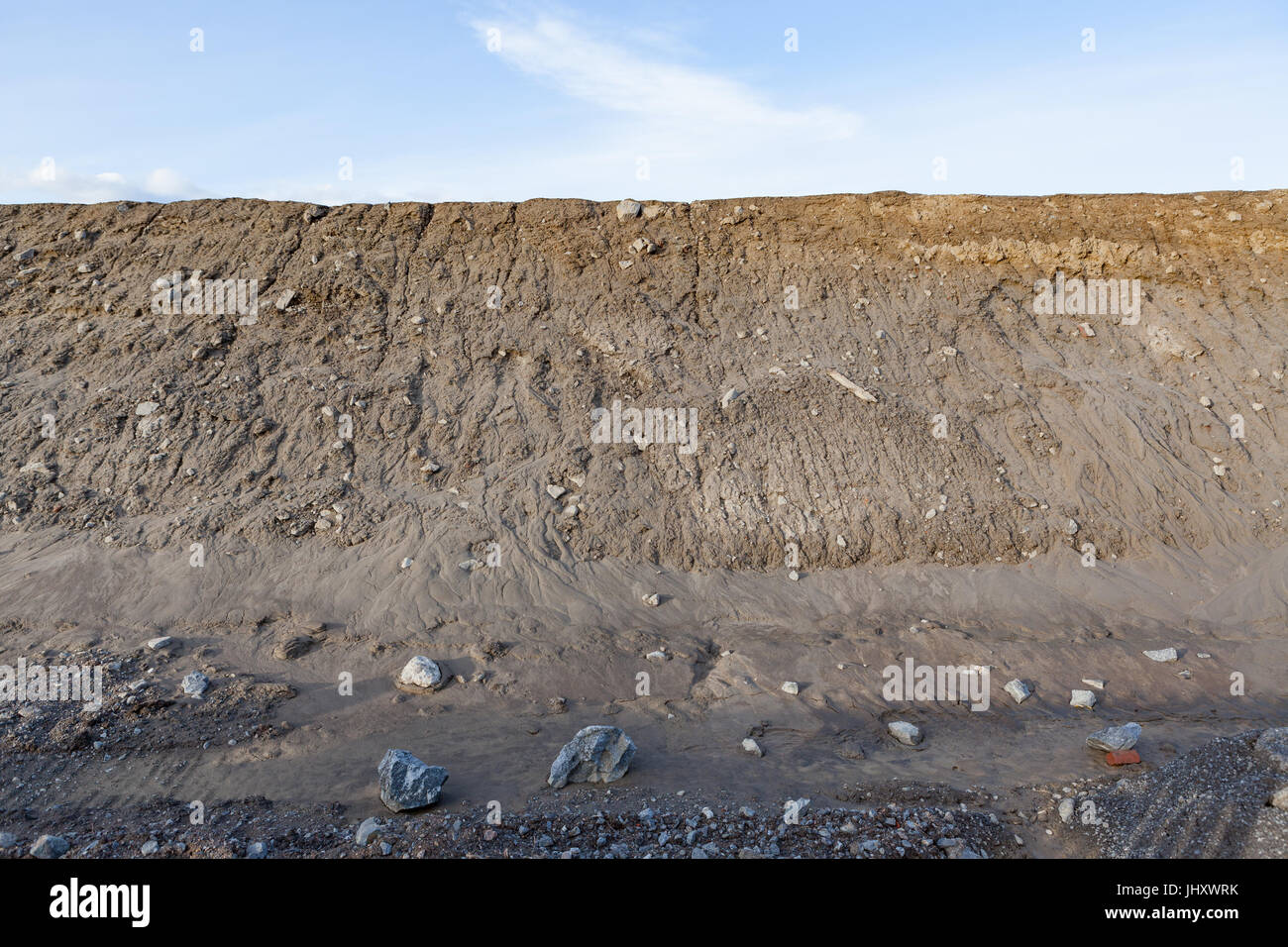 Small mud slide after rain Stock Photo - Alamy