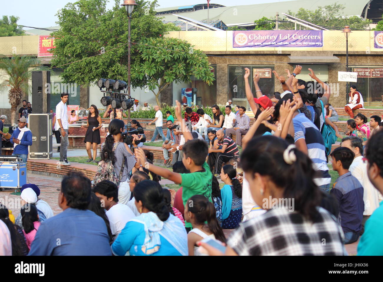 People having fun at Dilli Haat, Pitampura on the occasion of Mango and ...