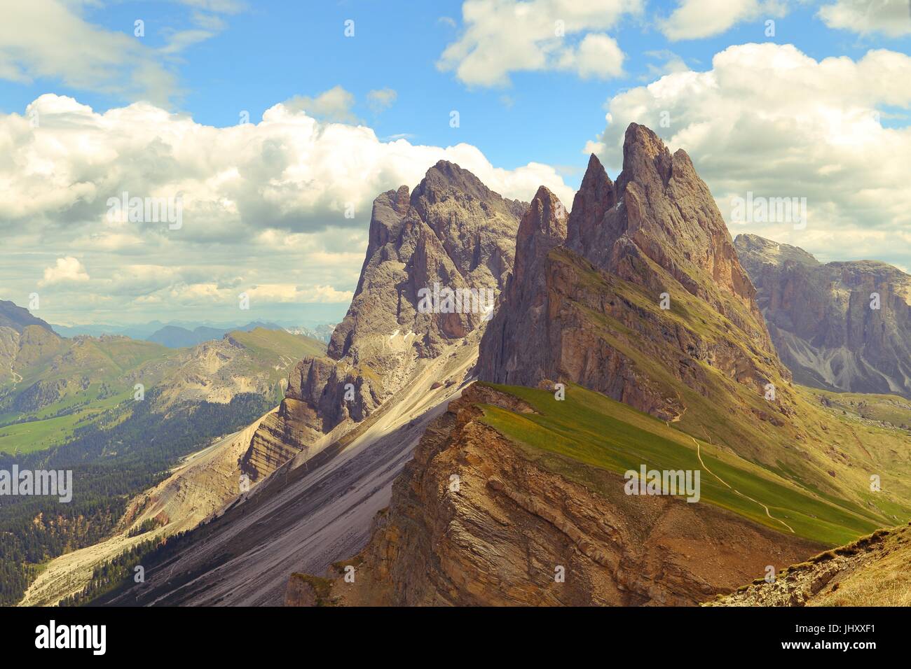 Seceda mountain in the Dolomites Italy Stock Photo - Alamy
