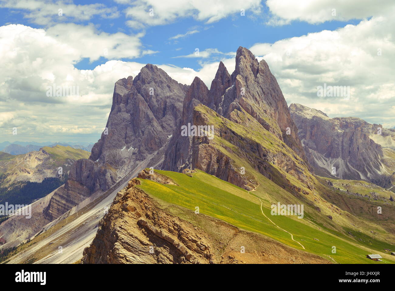 Seceda mountain in the Dolomites Italy Stock Photo - Alamy