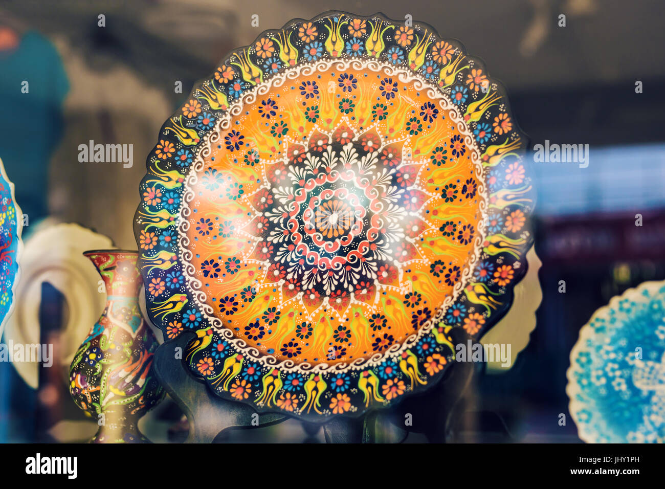 Colorful plates in Pottery shop in Rhodes, Greece Stock Photo - Alamy