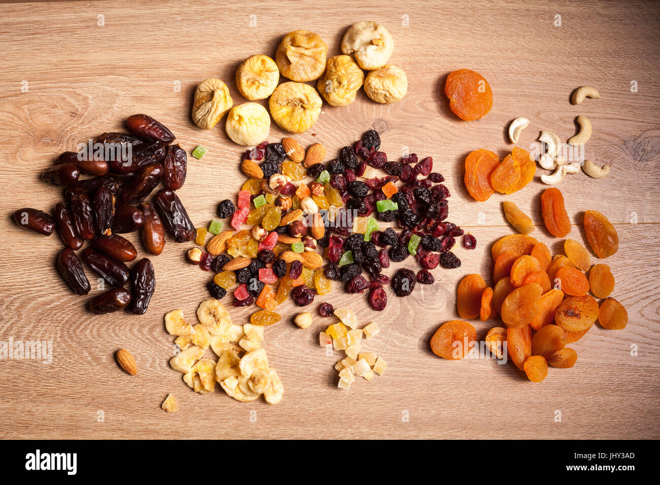 Mix of dried nuts and fruits Stock Photo - Alamy