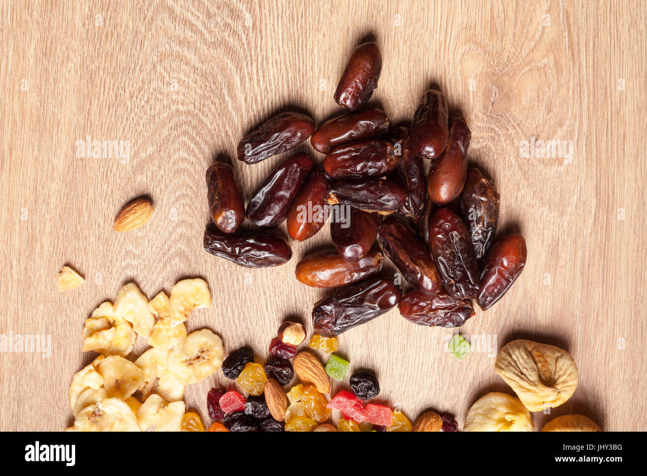 Mix of dried nuts and fruits Stock Photo - Alamy