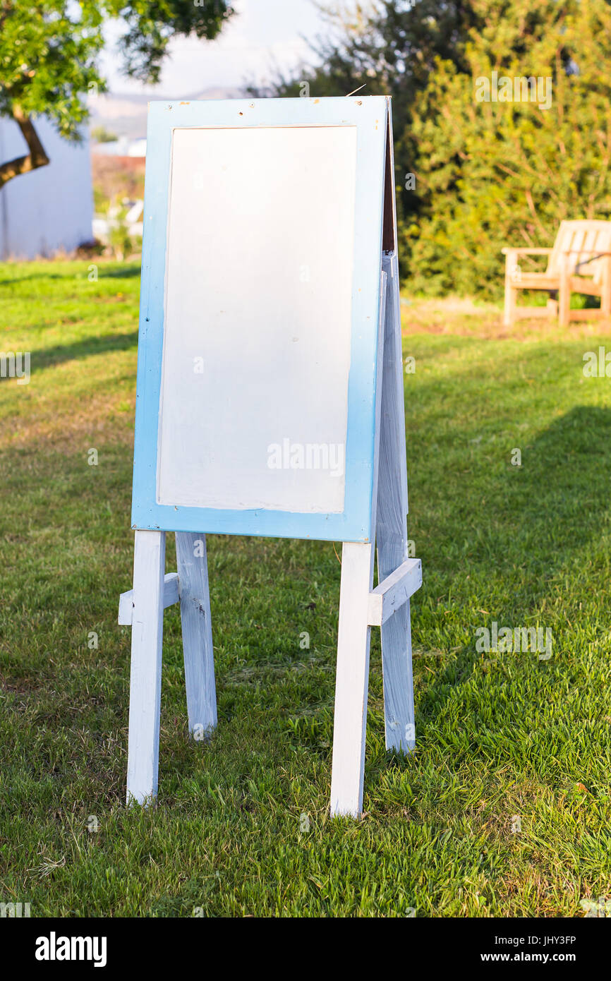 Wooden display board outdoor near the shop or restaurant Stock Photo ...