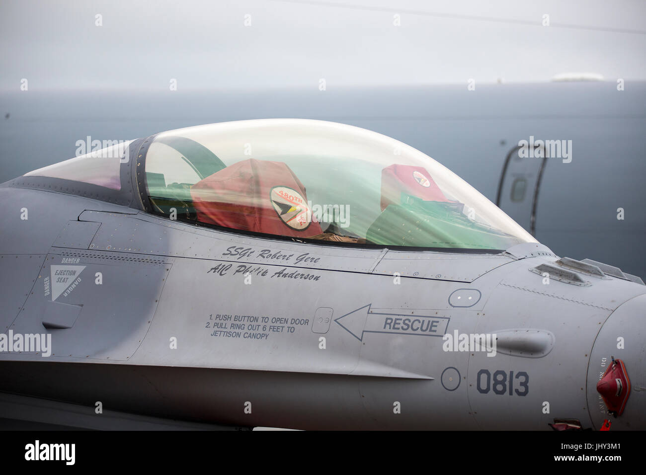 American Lockheed Martin F-16 on static display Stock Photo - Alamy