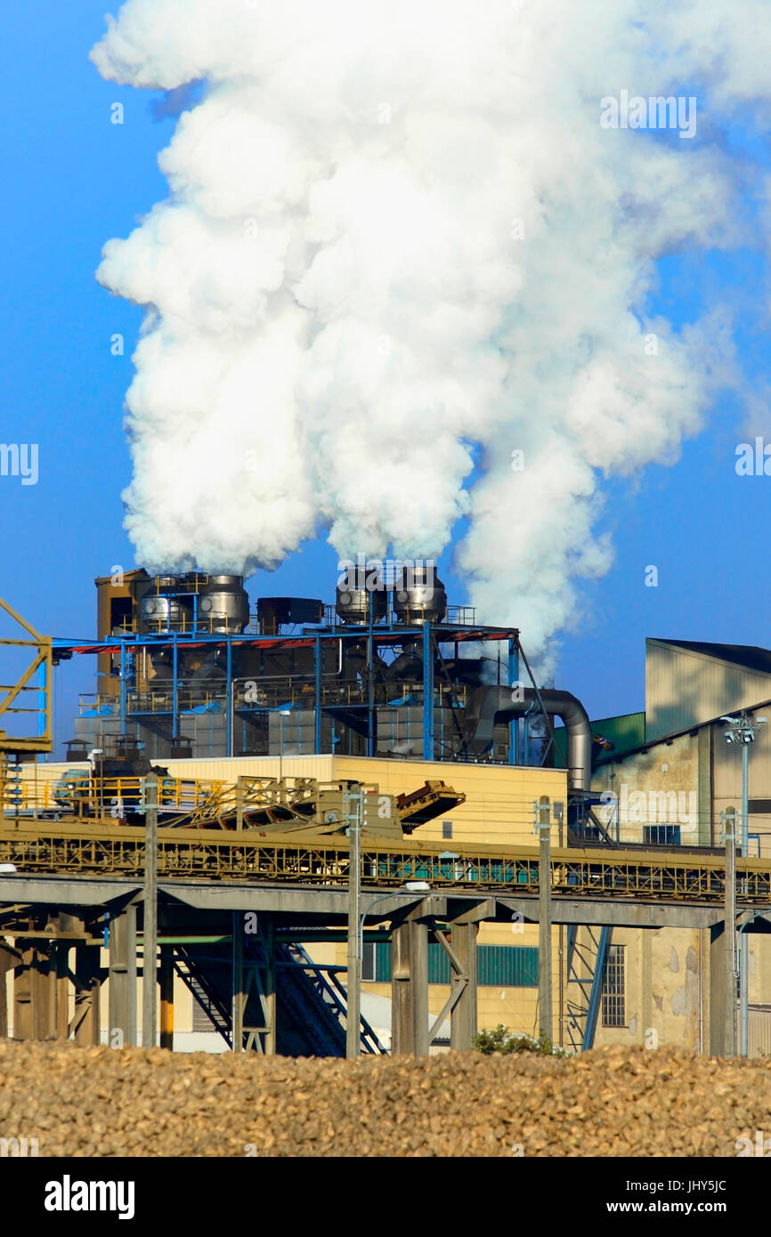 Sugar factory - industrial arrangement, Zuckerfabrik - Industrieanlage ...
