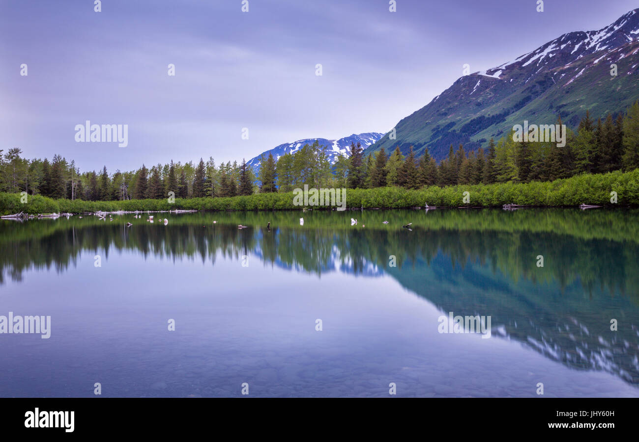 Sunrise, Tangle Pond, Girdwood, Kenai Peninsula, Alaska, USA Stock ...