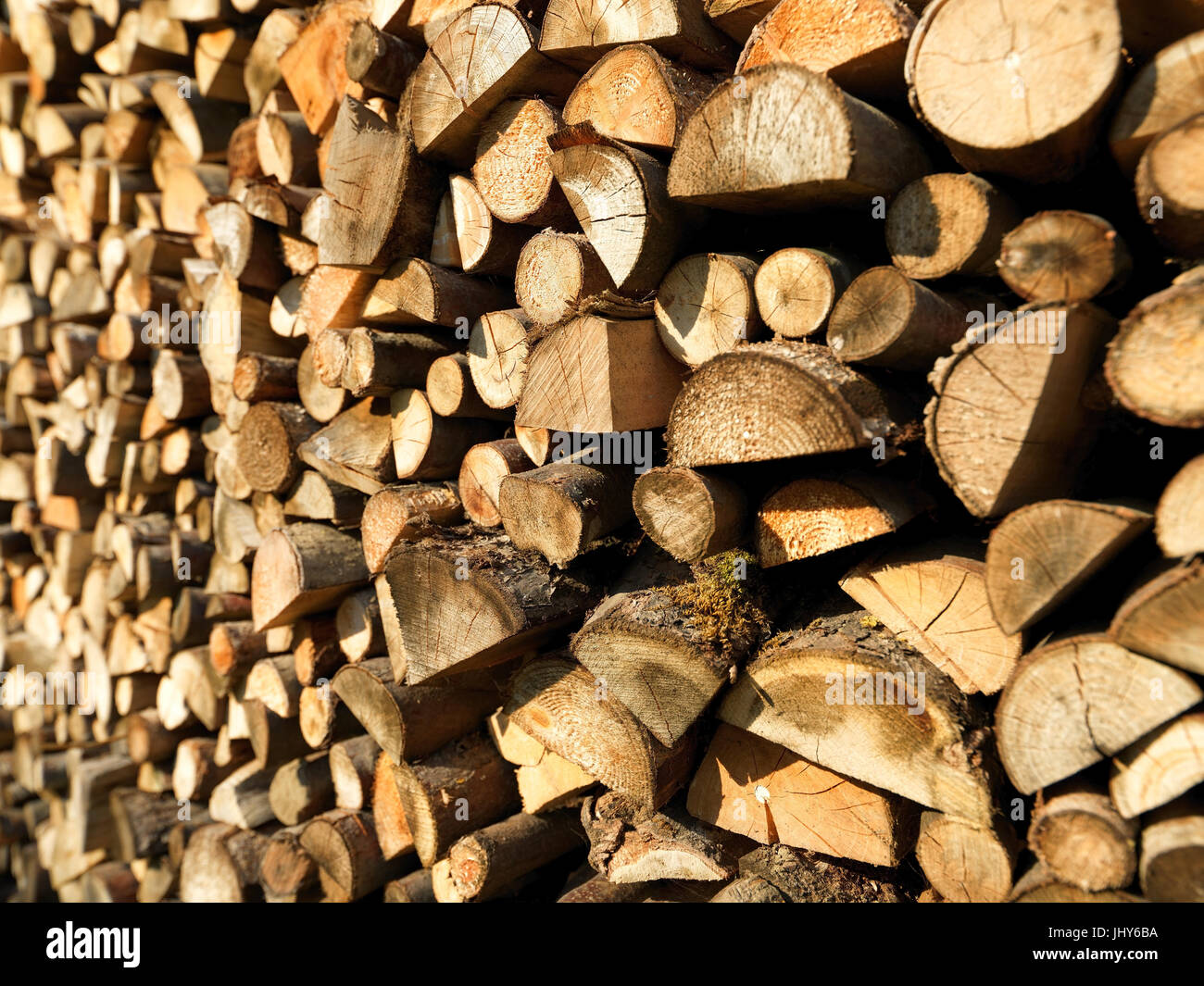 Stacked wooden logs - Stacked firewood, Gestapelte Holzscheite ...