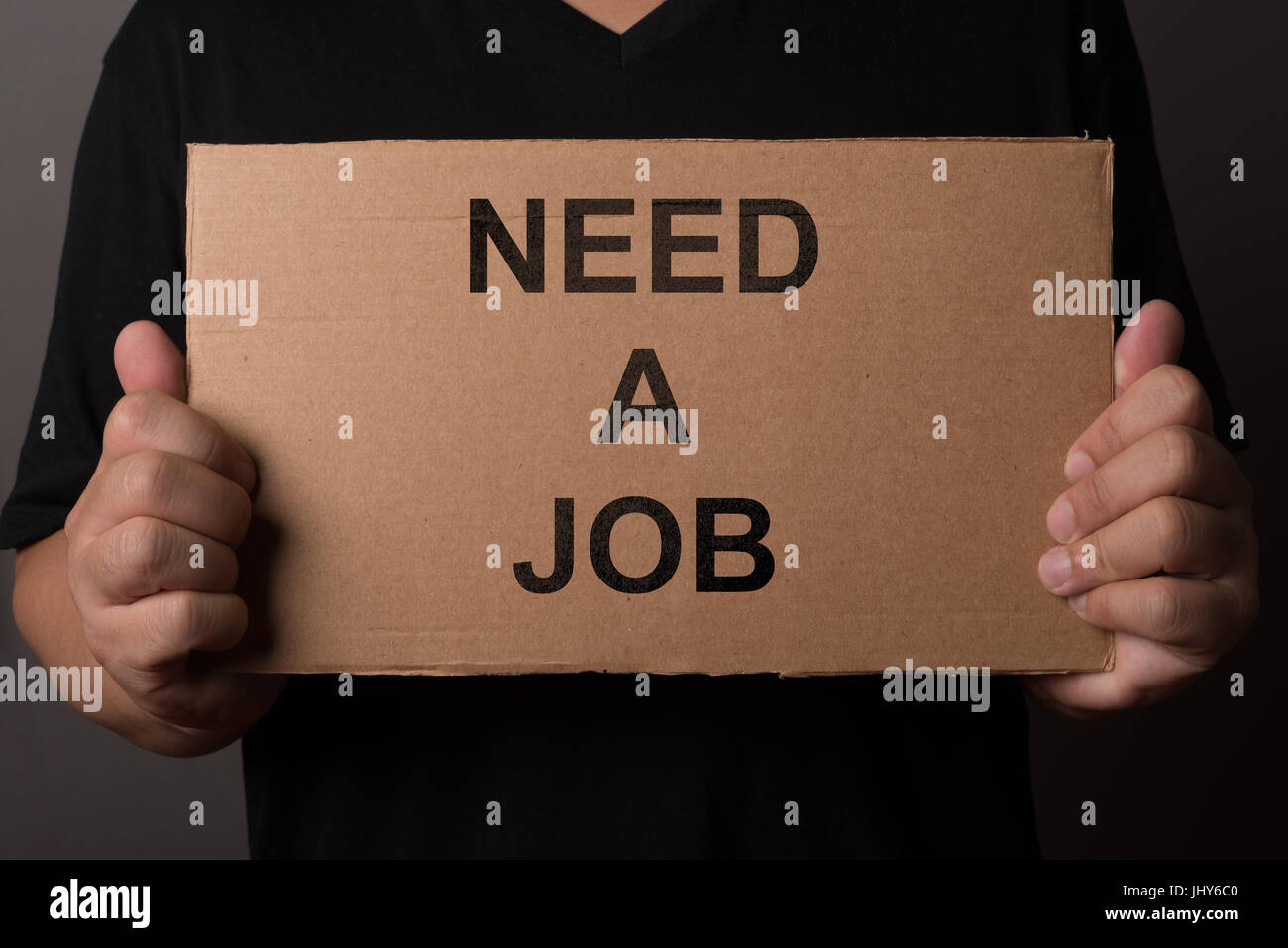 Cardboard begging sign hi-res stock photography and images - Alamy