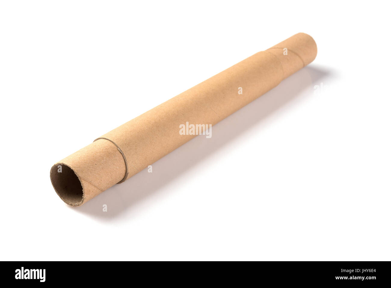 brown paper roll on a white background Stock Photo - Alamy