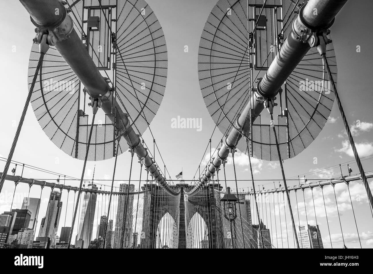 One of the main attractions in New York - famous Brooklyn Bridge Stock ...