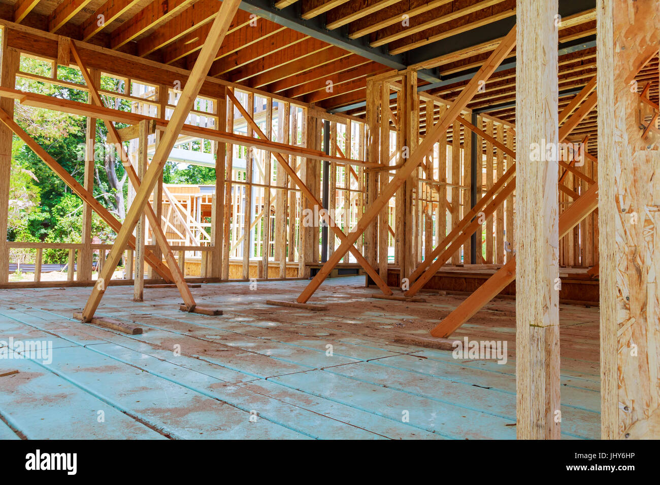 unfinished wood frame building or house Stock Photo - Alamy