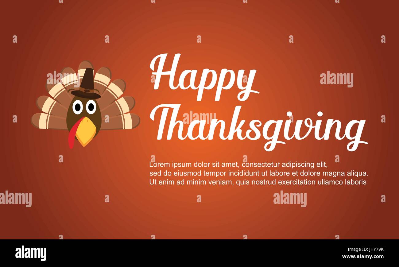 Happy Thanksgiving with turkey card Stock Vector Image & Art - Alamy